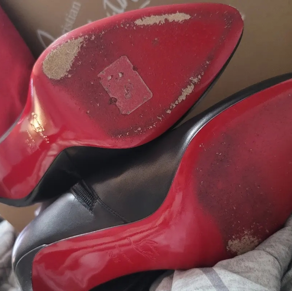 Christian Louboutin Eloise Botta Knee High Boots | Bl… - Gem